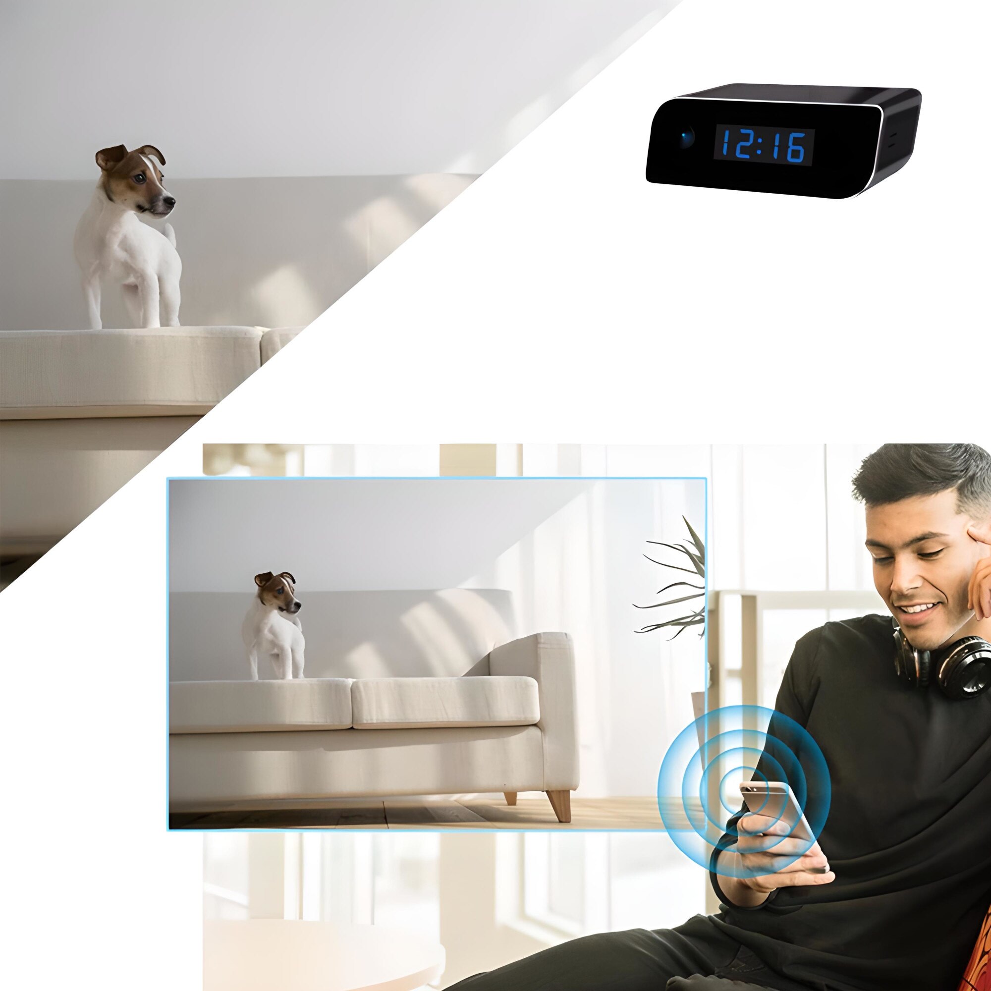 Camera de Spionaj Wi-Fi IP Ascunsa in Ceasul Desteptator cu Camera si ...