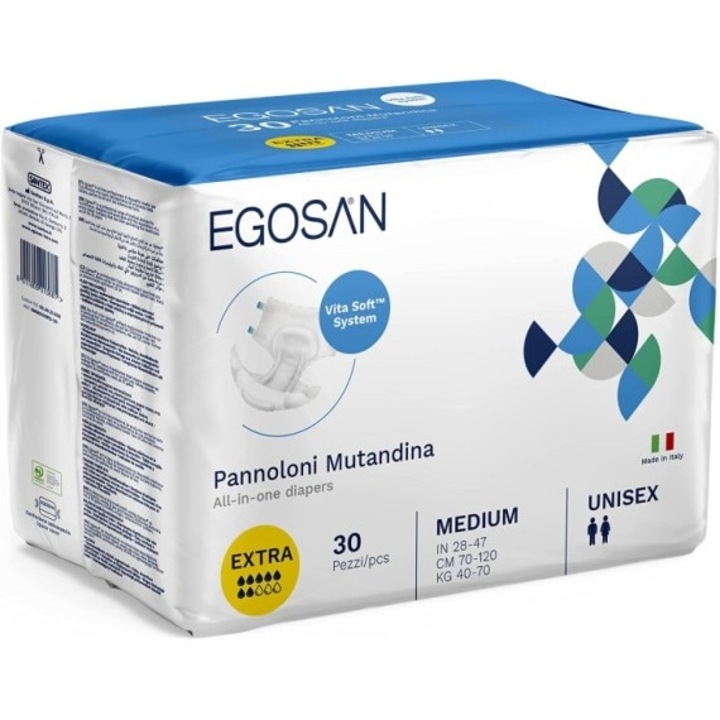 Scutece incontinenta adulti Egosan, Medium, Extra 7 picaturi, 30 bucati ...