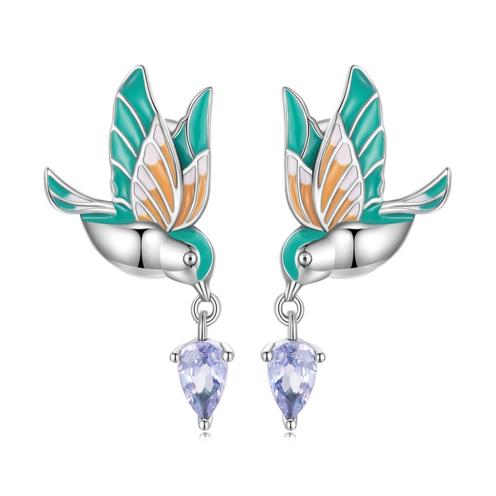 Cercei argint pasari colibri, BeSpecial, EZT0037 - eMAG.ro
