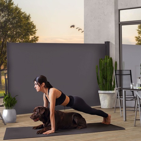 Paravan separator lateral Dubai, retractabil, pentru gradina, 300 x 160 ...