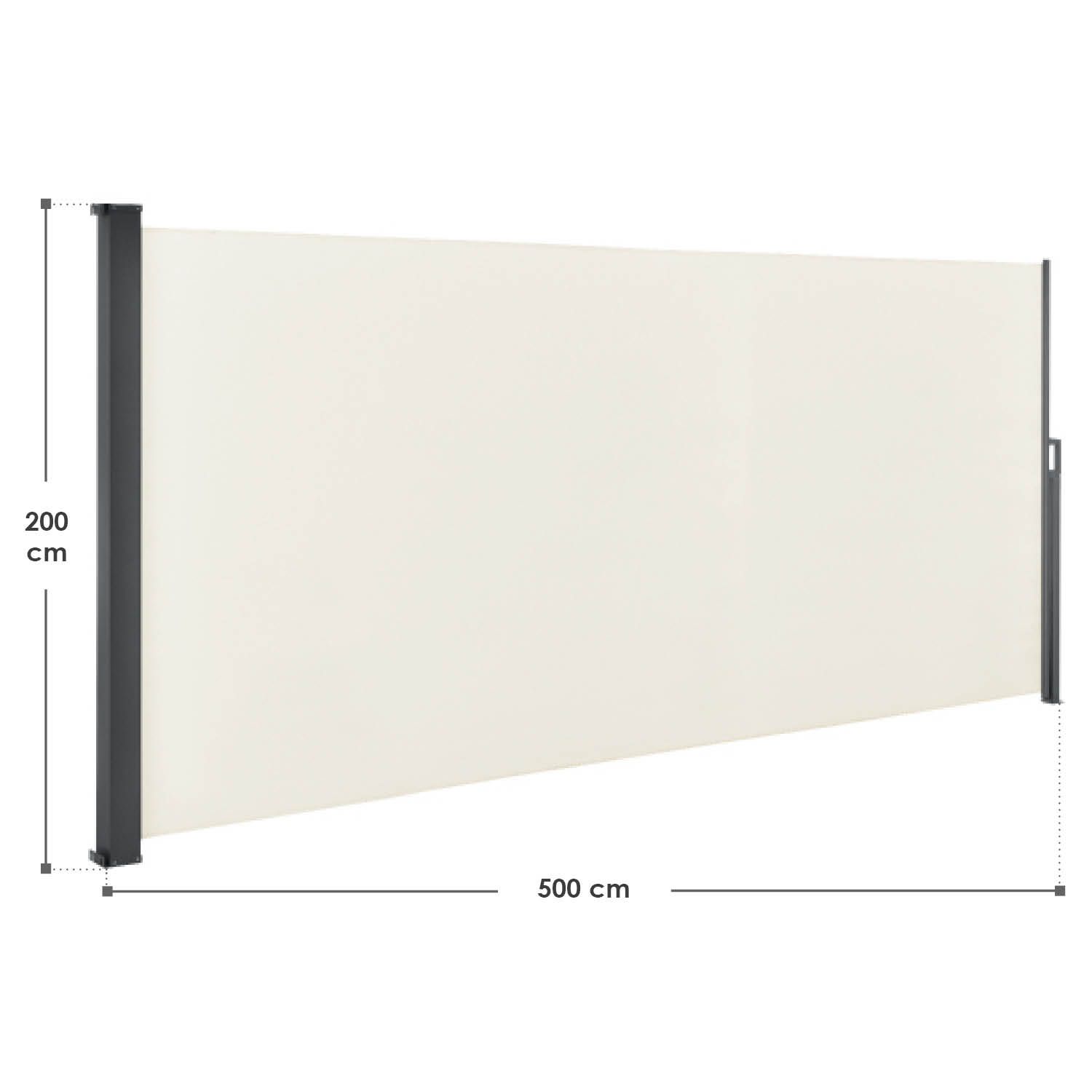 Paravan separator lateral Dubai, retractabil, pentru gradina, 500 x 200 ...