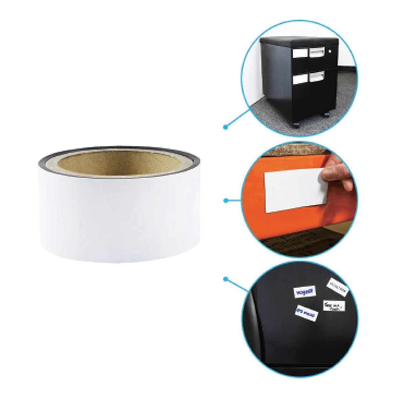 Banda magnetica alba, 3,05 m x 5 cm - eMAG.ro