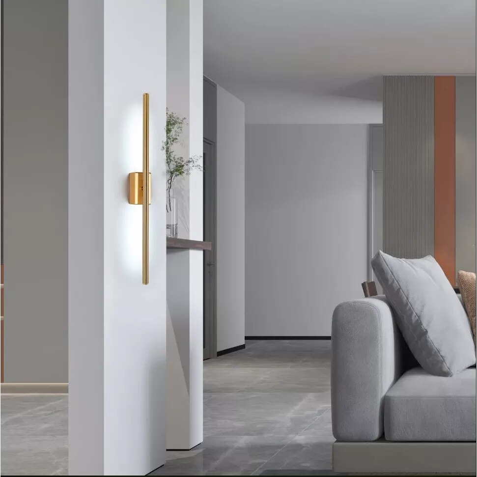 Aplica de perete cu LED, SENQIU, 220V, 8W, L60cm, Auriu - eMAG.ro