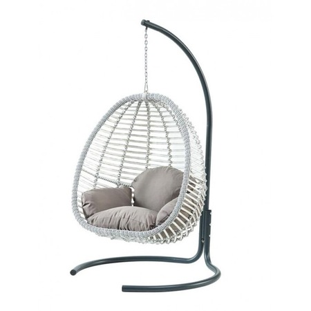 Fotoliu suspendat gradina RAKI VERONA 115x205cm gri, cadru metalic ...