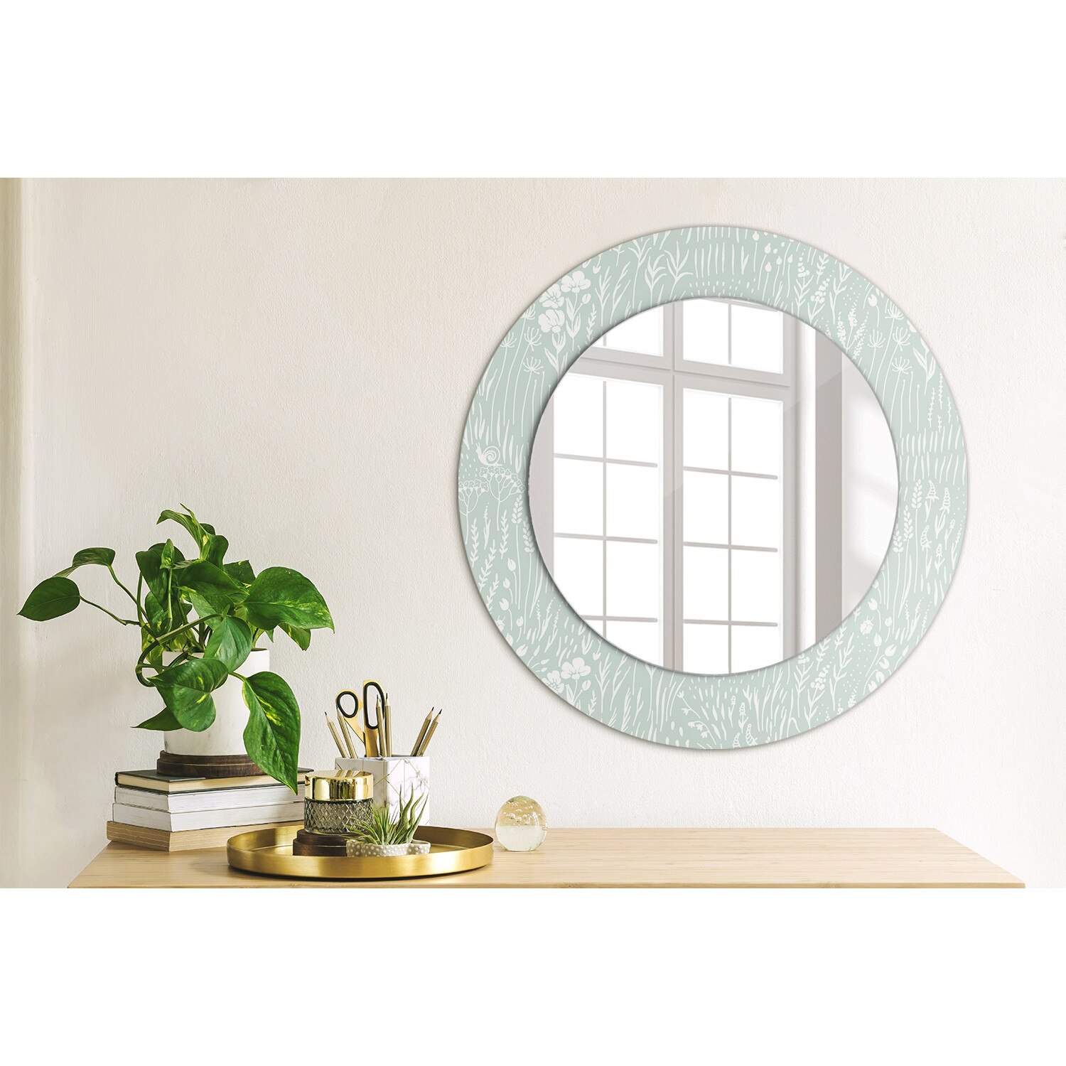 Oglinda Decorativa de Perete, Tulup, Compozitie Desenata Manual ...