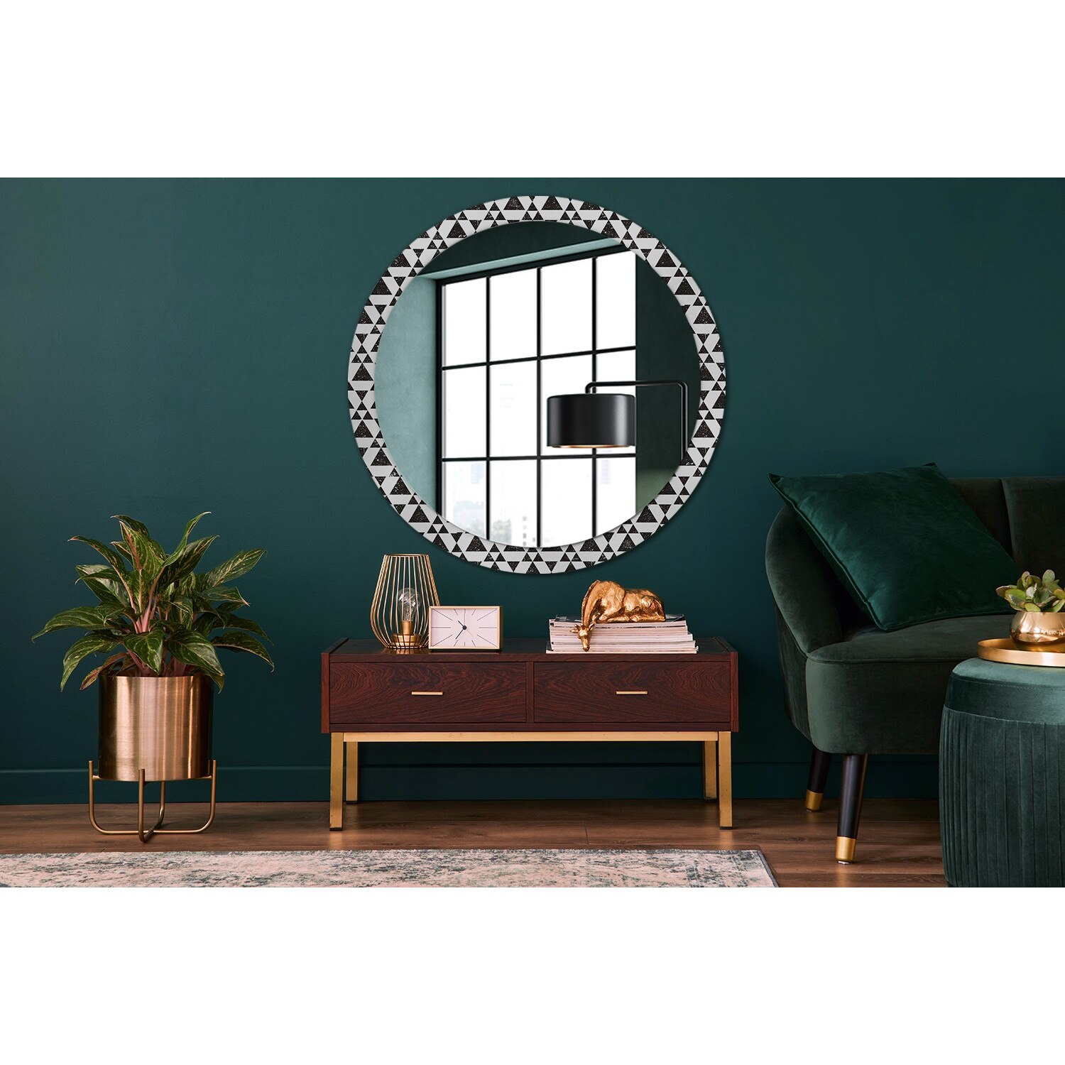 Oglinda de perete, Wallfluent, Triunghiuri de geometrie, Rotunda ...