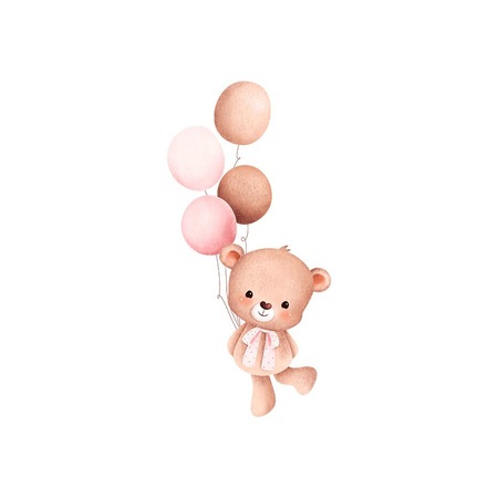 Sticker decorativ Ursulet, Roz, 85 cm, 3914ST - eMAG.ro
