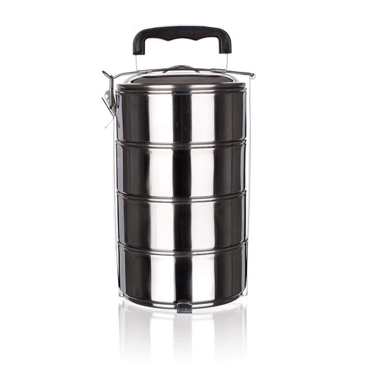 Set recipiente pentru alimente, 4 bucati, Inox, Argintiu - eMAG.ro