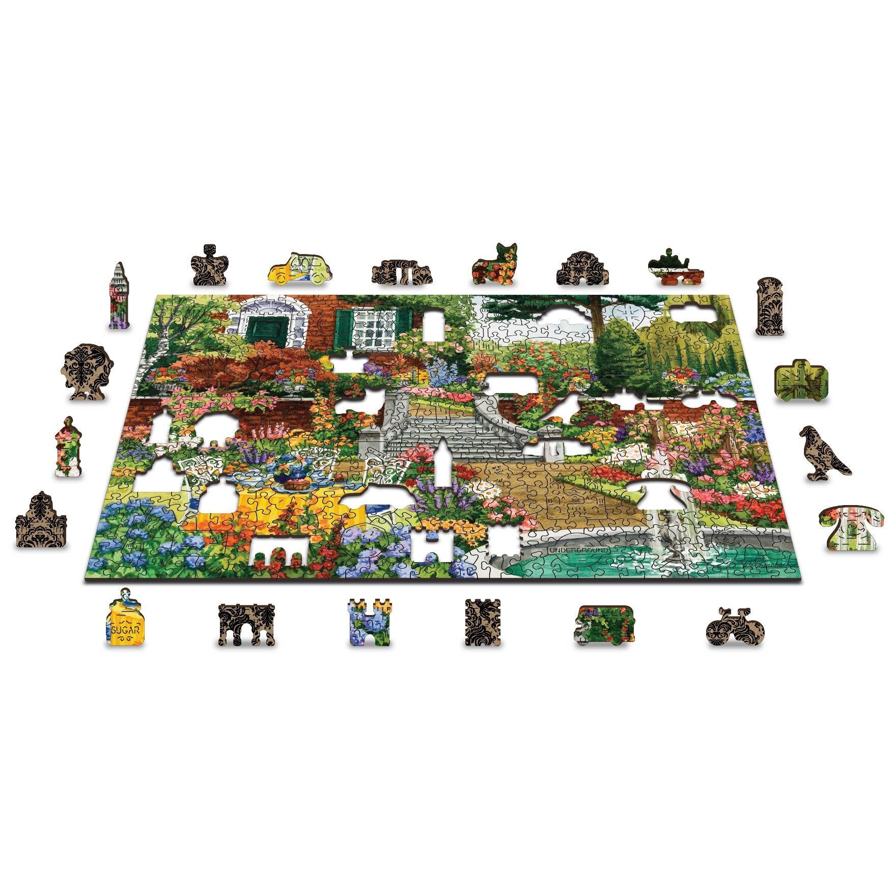 Puzzle cu figurine, Gradina, 505 piese, Lemn, Multicolor - eMAG.ro