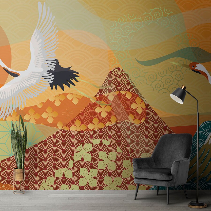 Cамозалепващ фототапет, ARTHUB, измиваем, Asiatic Orange Background ...