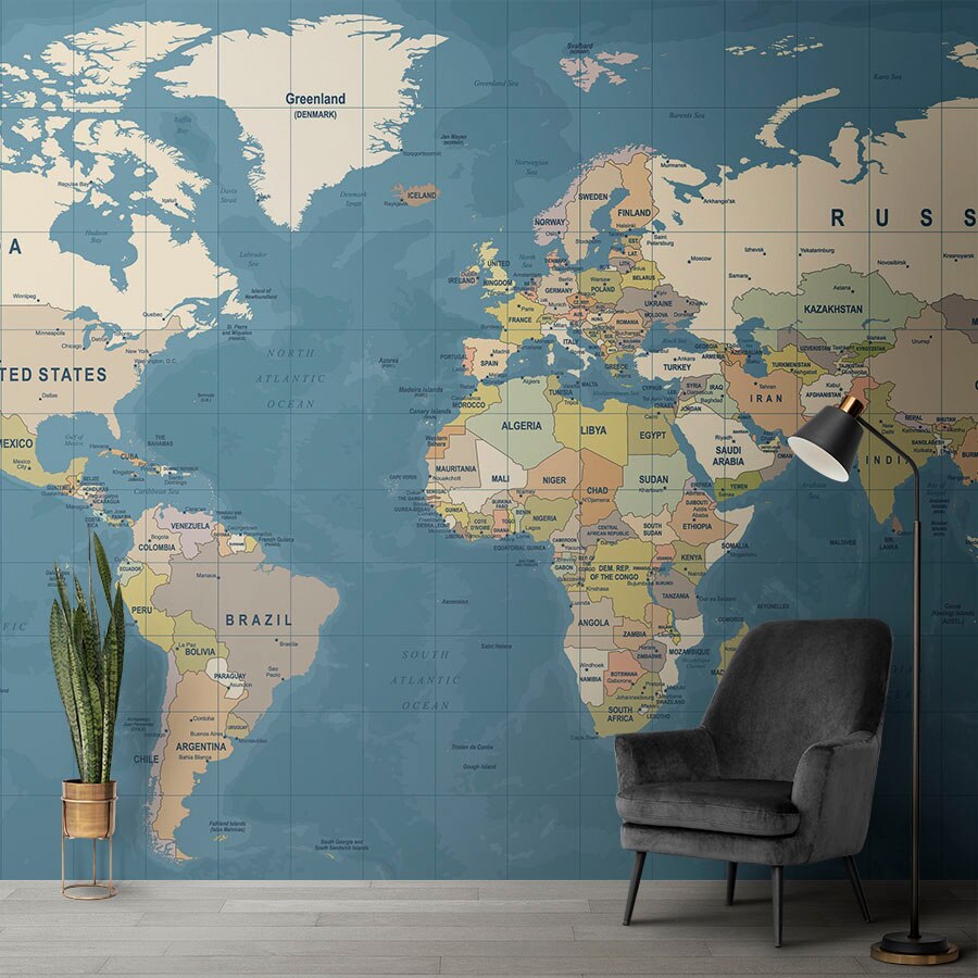 Öntapadó 3d tapéta, Mosható, Realistic World Map, 150x300 cm - eMAG.hu