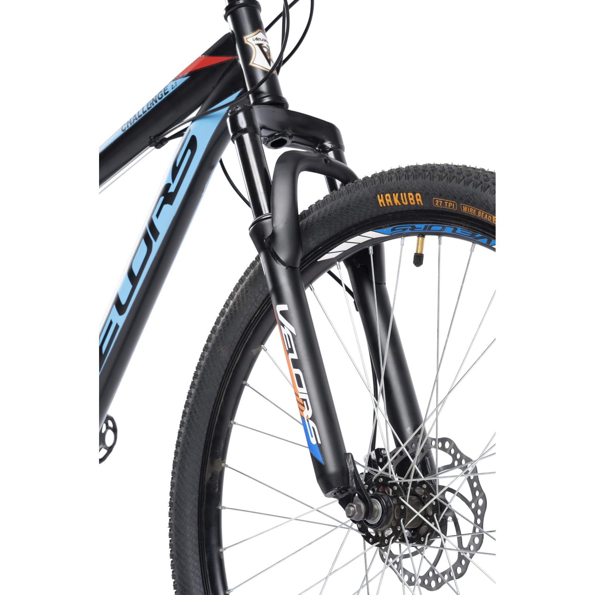 Bicicleta MTB cu Roti de 27.5", Suspensie fata, 18 Viteze, negru/rosu ...