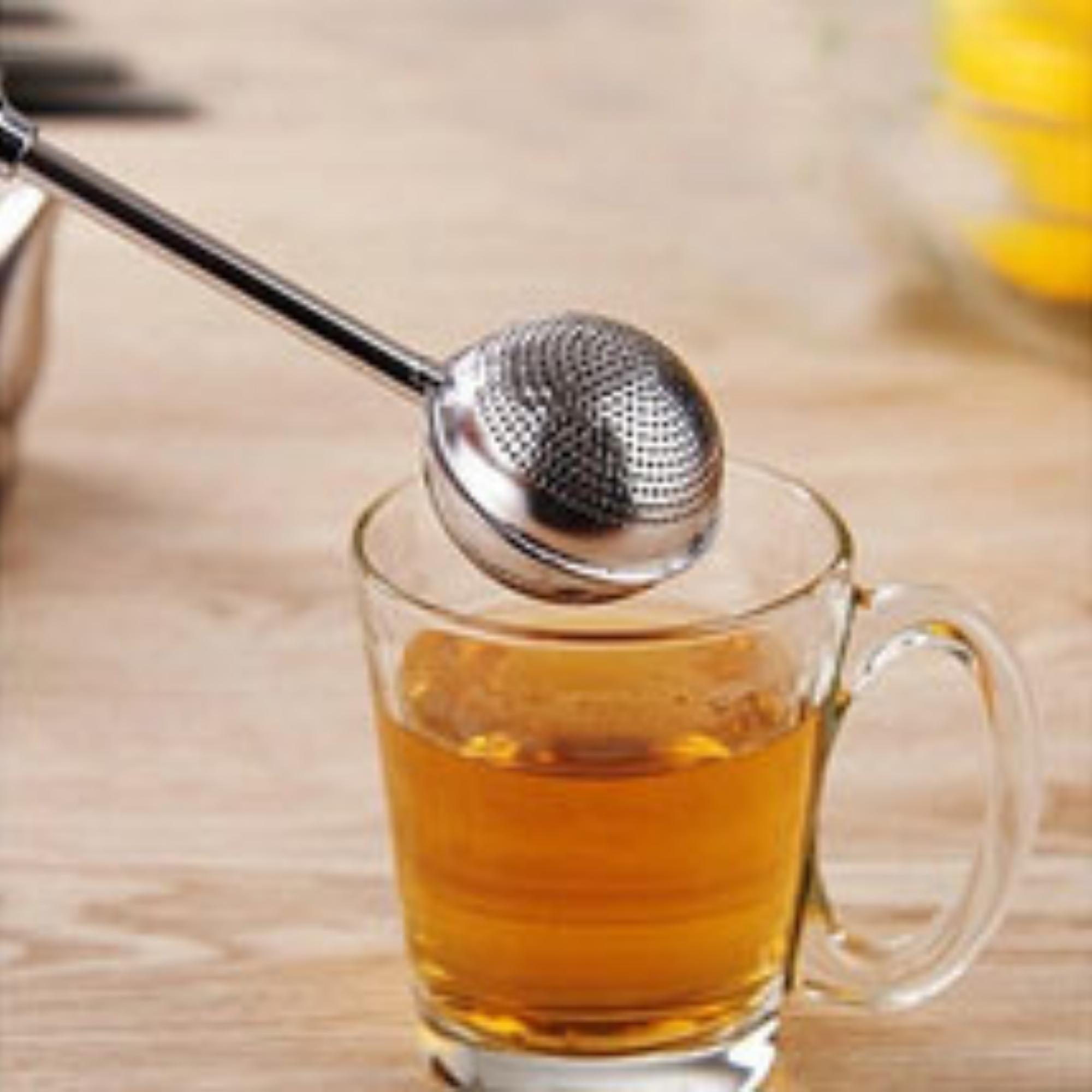 Infuzor ceai, cu buton deschidere, 18,5x5cm, Quttin - eMAG.ro