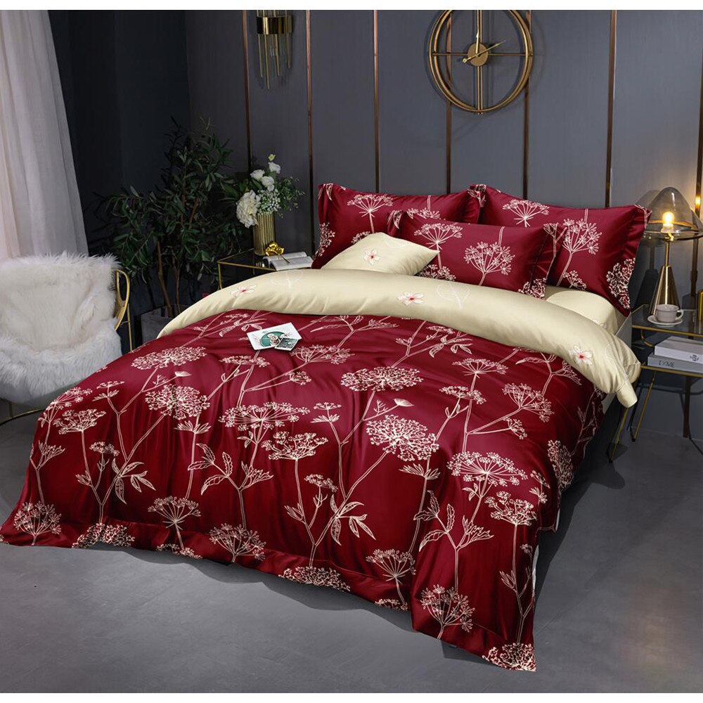 Lenjerie de pat pentru o persoana cu 2 huse de perna dreptunghiulara ...