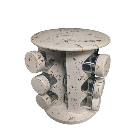 Set borcane de condimente, Gerdani BG, Pe suport, 12 bucati, Alb - eMAG.ro