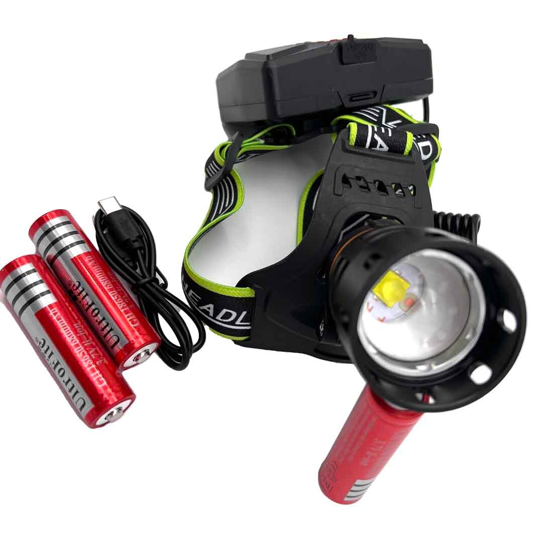 Lanterna Profesionala Puternica Frontala LED Cree P90 cu acumulatori ...