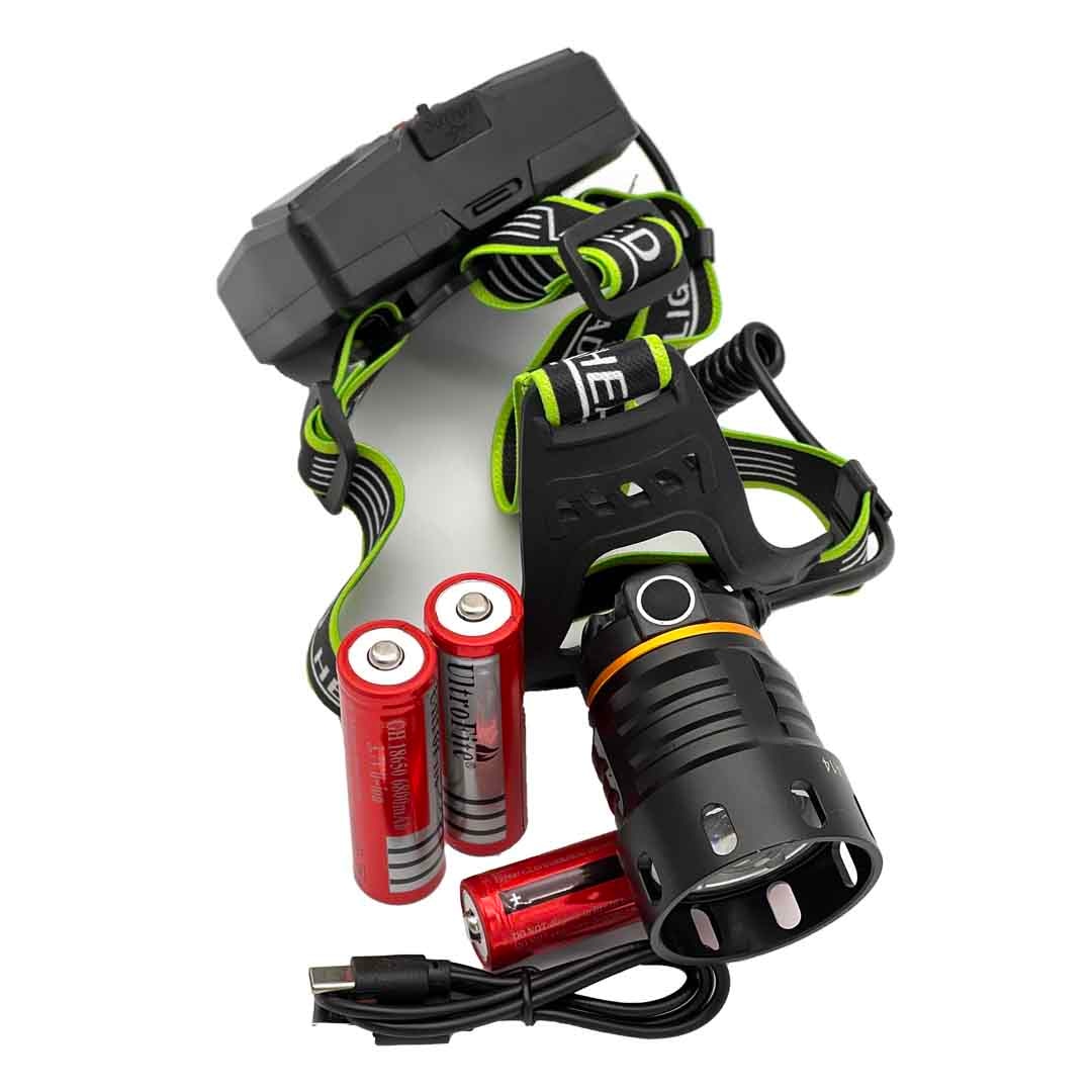 Lanterna Profesionala Puternica Frontala LED Cree P90 cu acumulatori ...