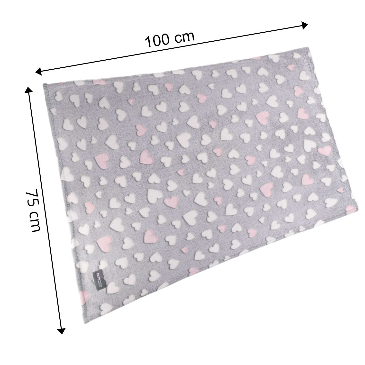 Patura Pentru Caini si Pisici, 100x75cm, inimi roz - eMAG.ro