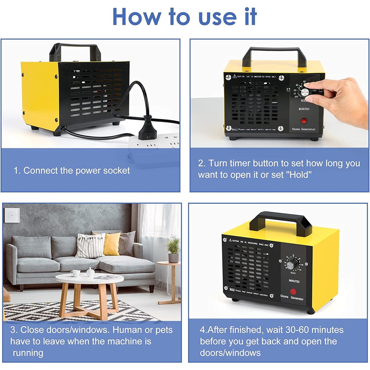 Generator de ozon profesional, 10.000 mg/ora, purificator de aer O3, cu ...