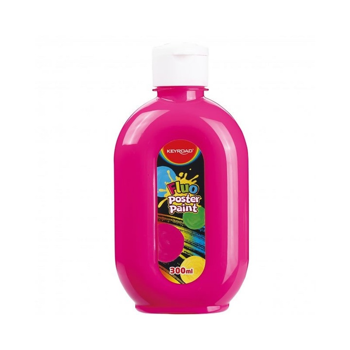 Culori tempera KEYROAD, 300ml, roz fluorescent - eMAG.ro