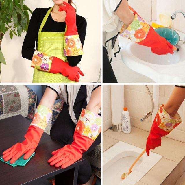 Manusi Menaj lungi, latex gros, marime M, Rosii - eMAG.ro