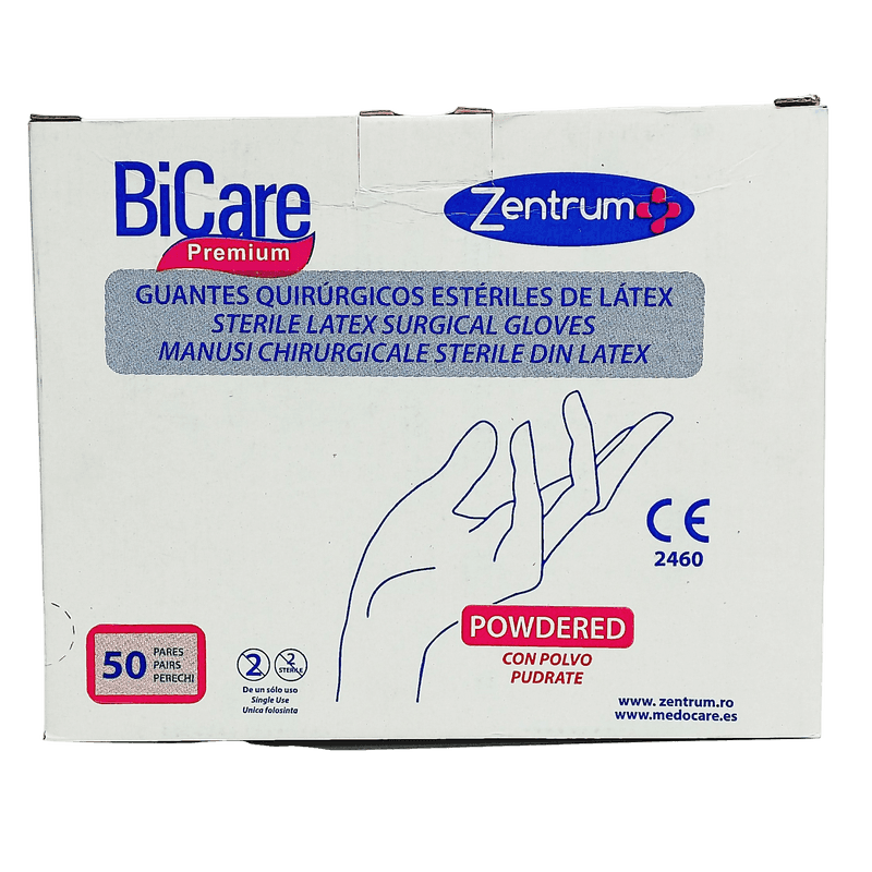 Manusi chirurgicale sterile din latex, pudrate, BiCare Premium, 50 ...