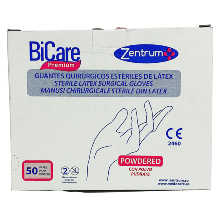 Manusi chirurgicale sterile din latex, pudrate, BiCare Premium, 50 ...