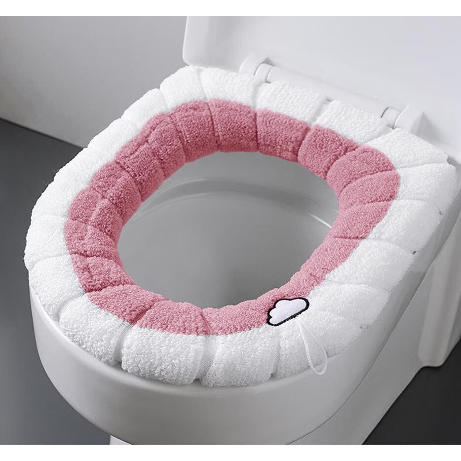 Husa Ventoo® pentru capac WC, pufoasa, material flausat, instructiuni ...