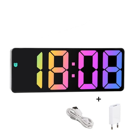 Ceas Electronic de Masa cu Lumina Led RGB, Temperatura, Alarma, Comanda ...