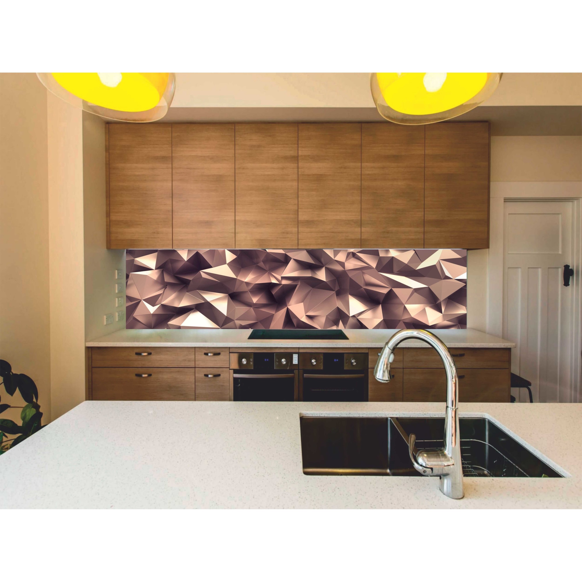 Panou sticla decorativa bucatarie 2000x600 mm Abstract A20 contine ...