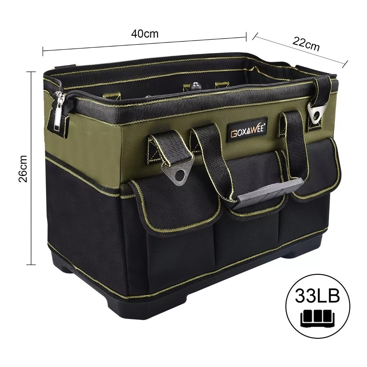 Geanta pentru scule, Goxawee, 40x26x22cm, Verde/Negru - eMAG.ro