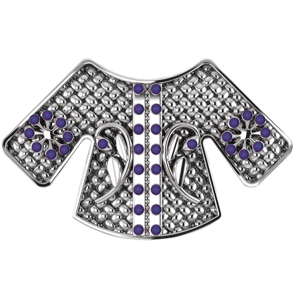 Brosa Martisor Motive Traditionale Ie Flori Albastre - eMAG.ro