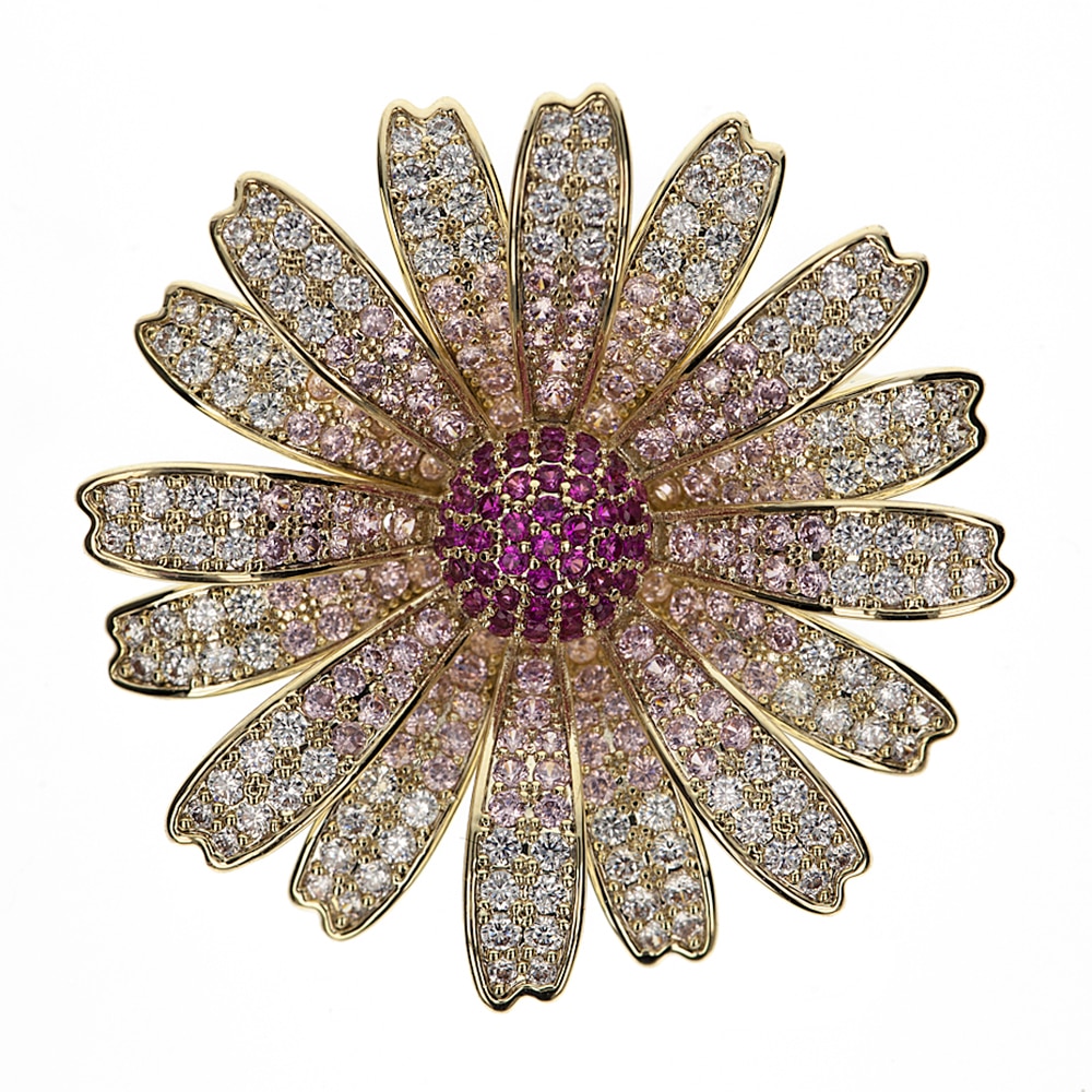 Brosa Gold Plated Floare Aurie - eMAG.ro