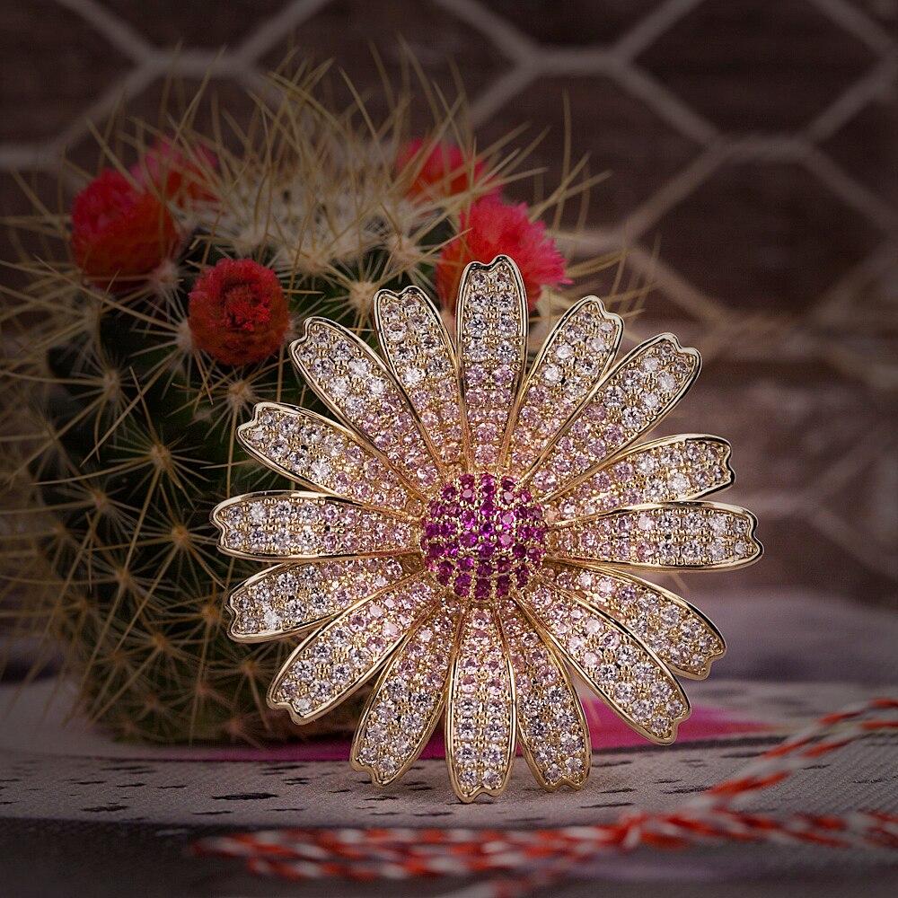 Brosa Gold Plated Floare Aurie - eMAG.ro