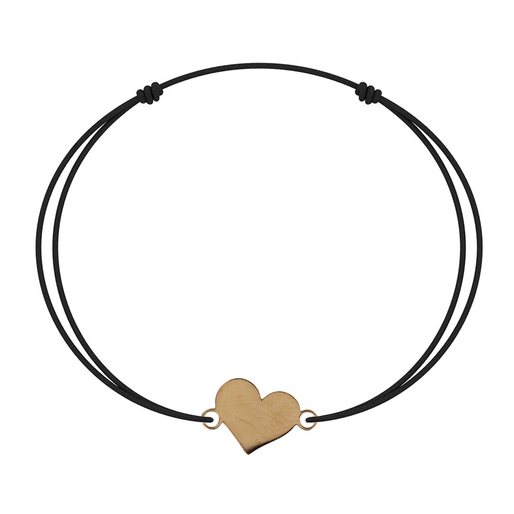 Bratara Neagra Gold Plated inima - eMAG.ro