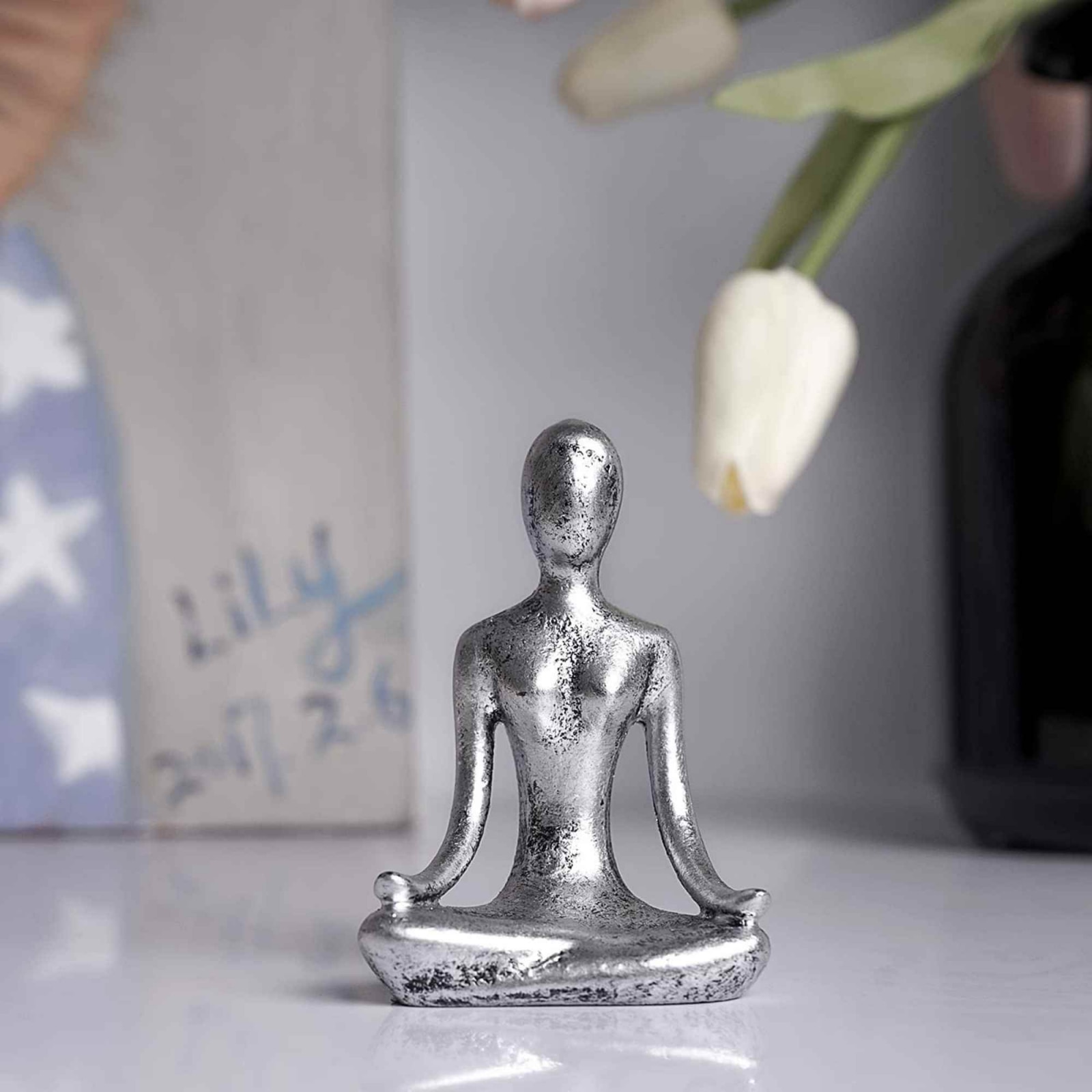 Set 3 statuete sculptate pentru meditatie Yoga - Decor Feng Shui ...
