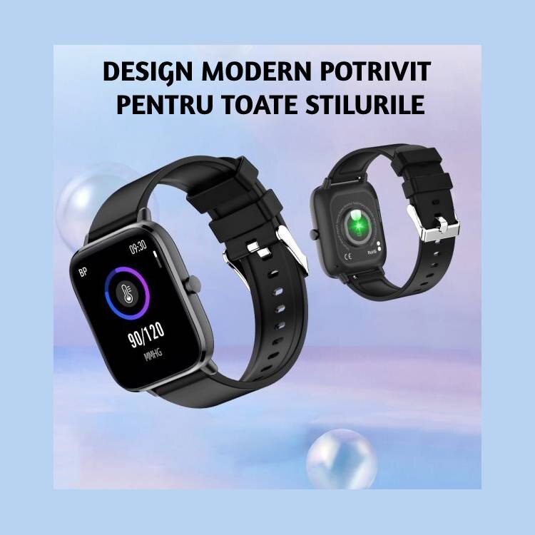 Smartwatch multi-sport, Bluetooth, 1.83”, monitorizare ritm cardiac si ...