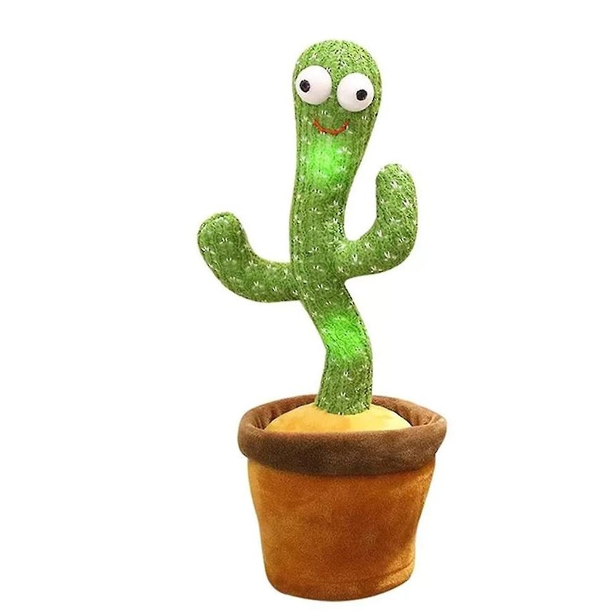 Jucarie din plus interactiva Cactus vorbitor, dansator, lumineaza, 35 ...