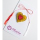 Martisor in forma de inima, cu licheni stabilizati, culoare rosu si ...
