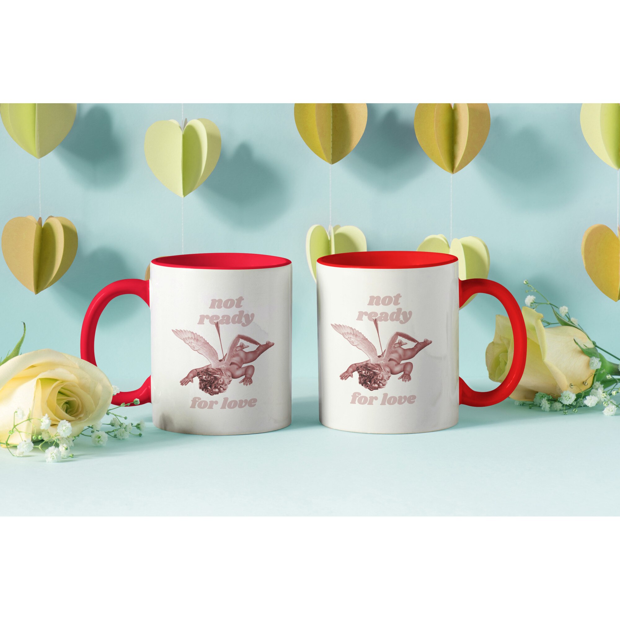 Персонализирана чаша Inger Ranit, Not Ready For Love, 330 ml, с червена ...