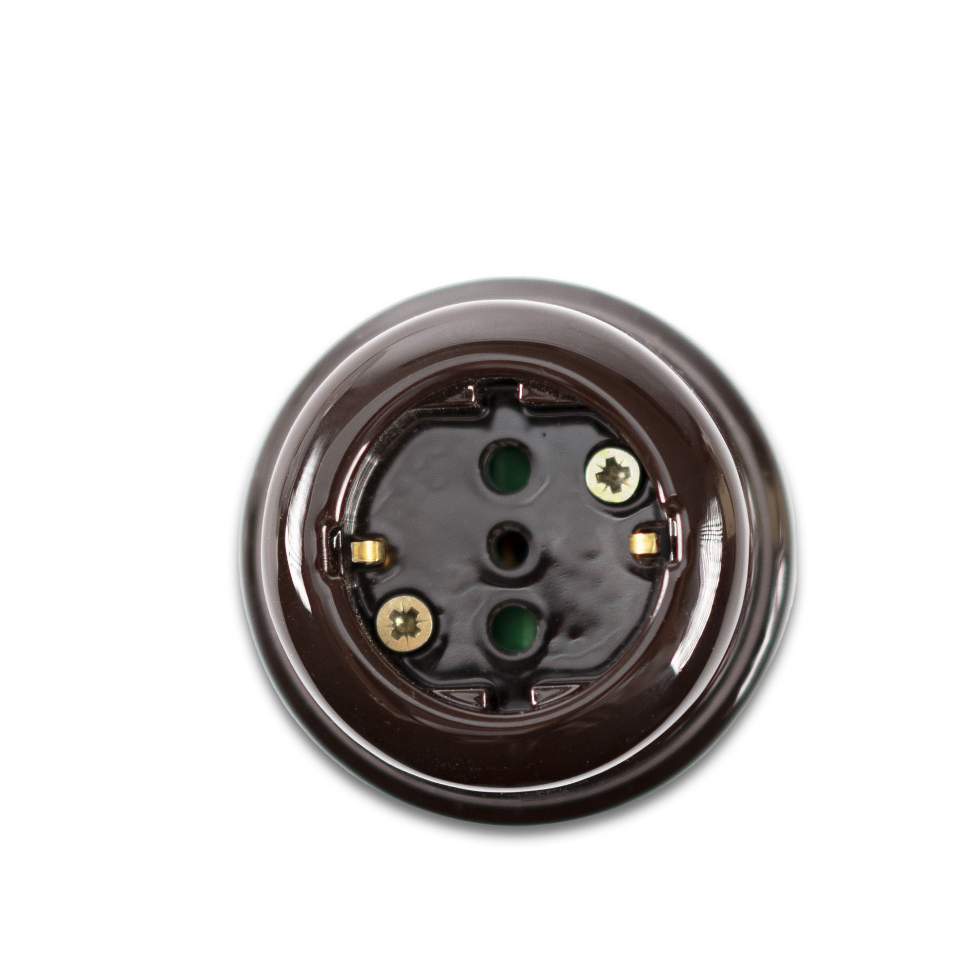 Priza Din Ceramica Retro Cu Impamantare 16A 250V Maro Inchis Country ...