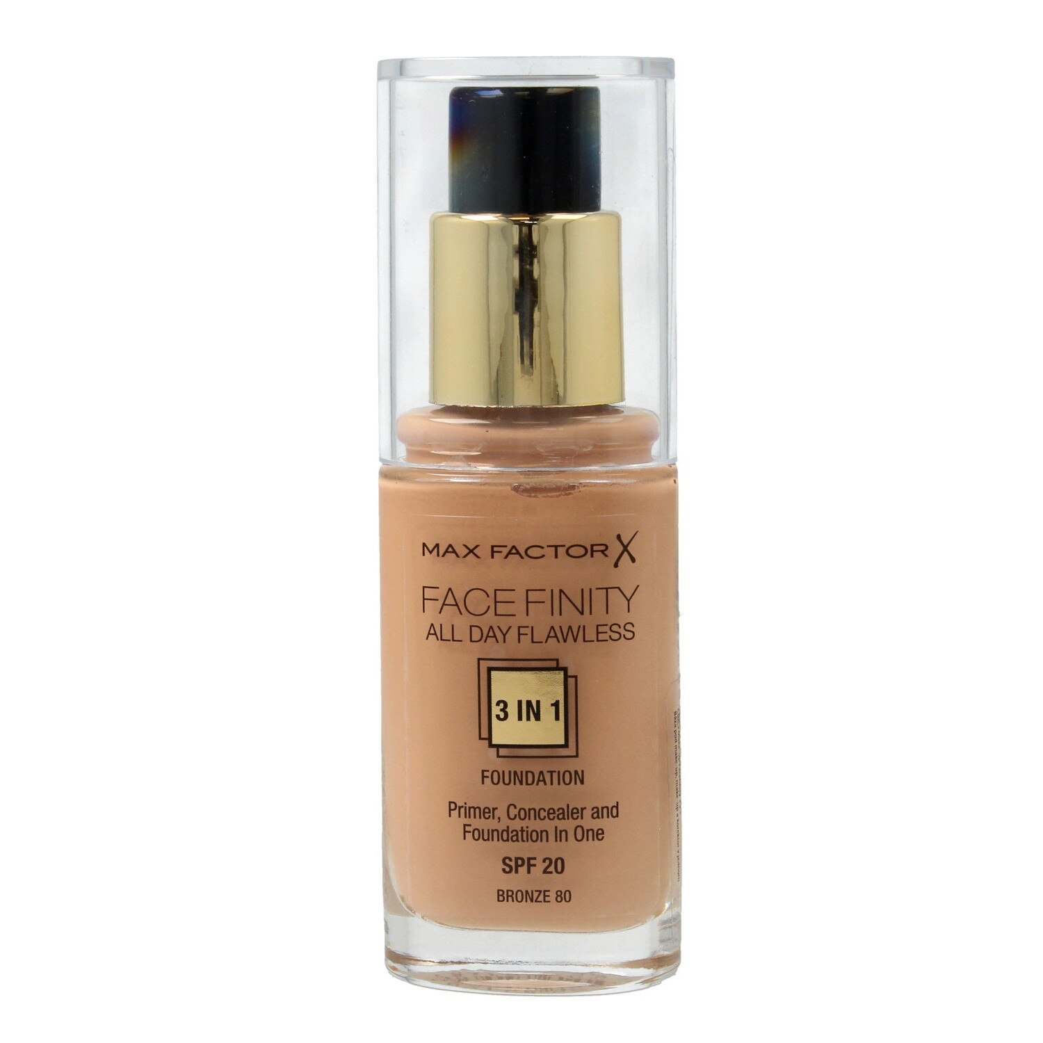 Fond de ten 3in1, Max Factor, Nr. 80, Bronze, 30ml - eMAG.ro