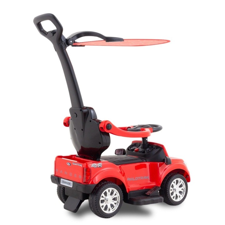 Masina pentru copii Ranger cu umbrela, Ford, Plastic, Rosu - eMAG.ro