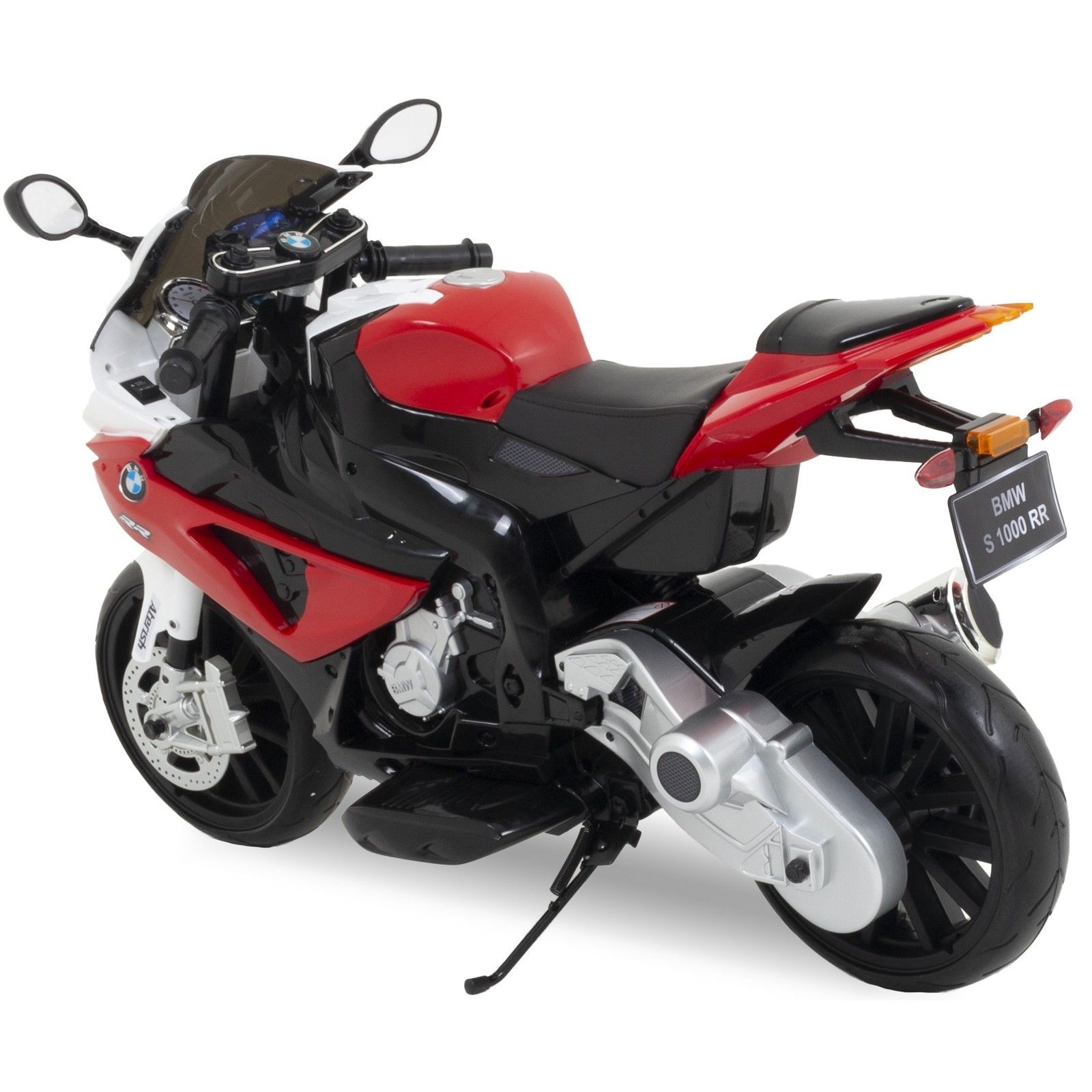 Motocicleta electrica copii S1000, BMW, Plastic, Alb/Rosu - eMAG.ro