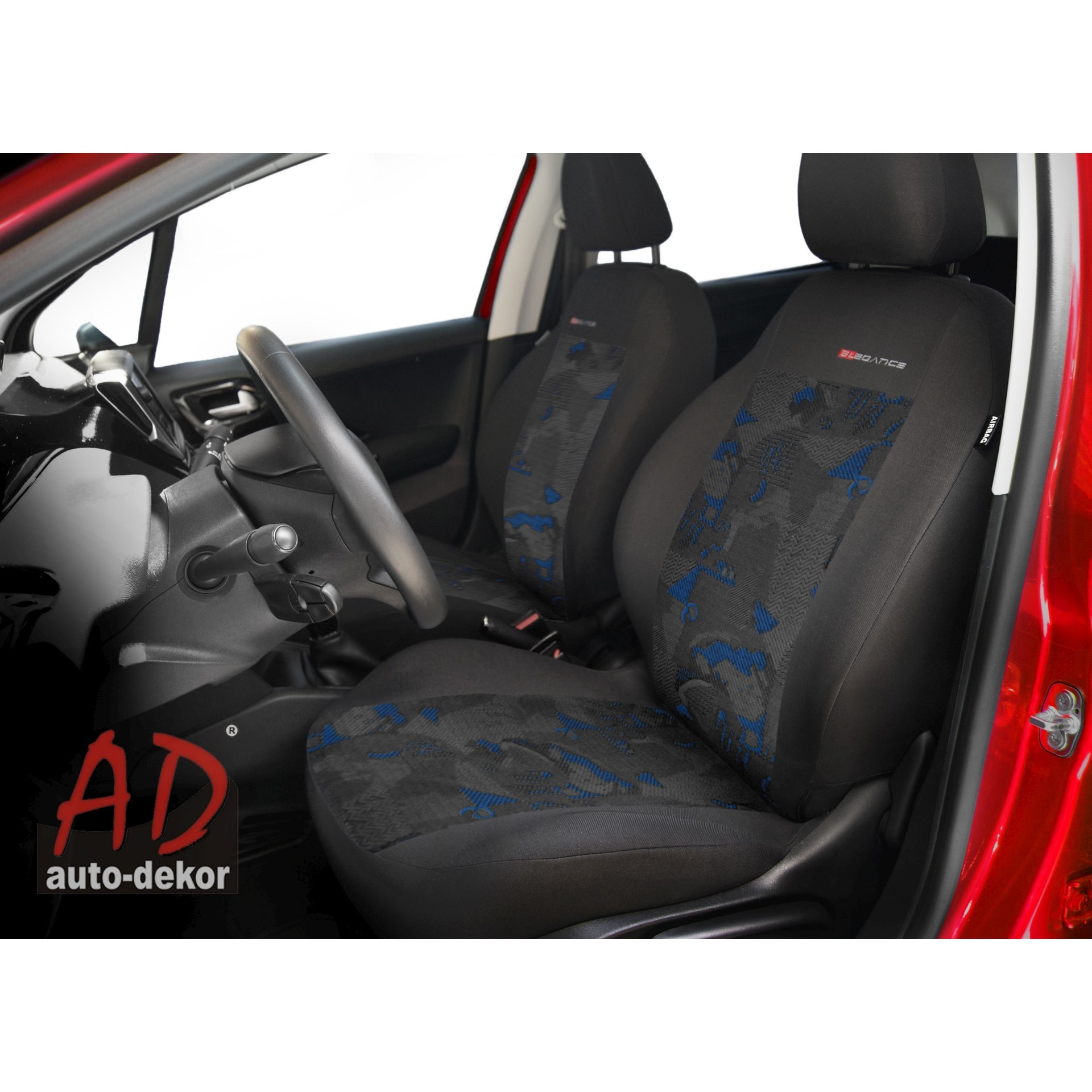 Set 2 Huse Auto Scaune Fata, Elegance, Albastru - eMAG.ro