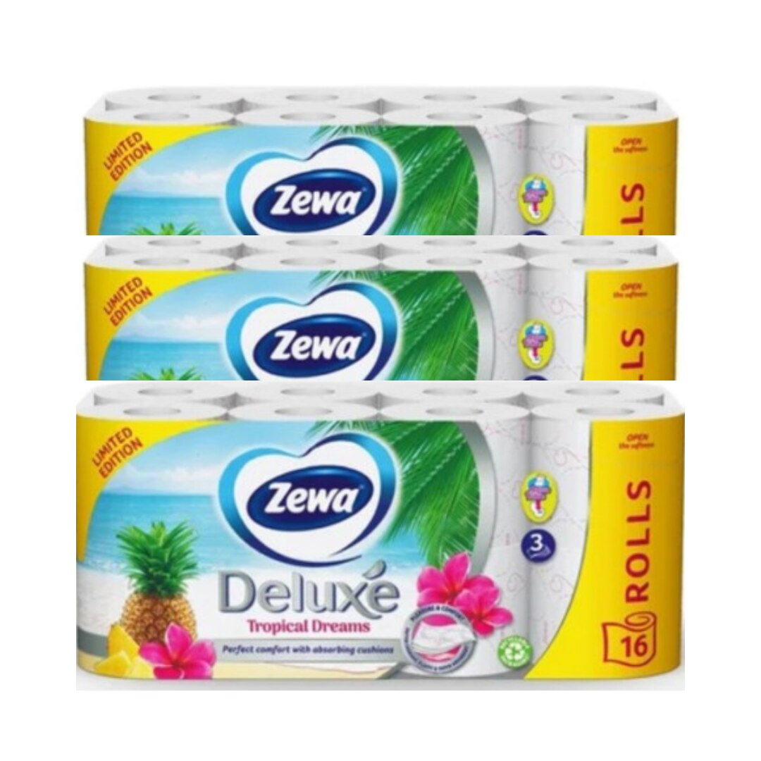 Zewa Deluxe 3 rétegű toalettpapír, Tropical Dreams, 3x16 tekercs - eMAG.hu