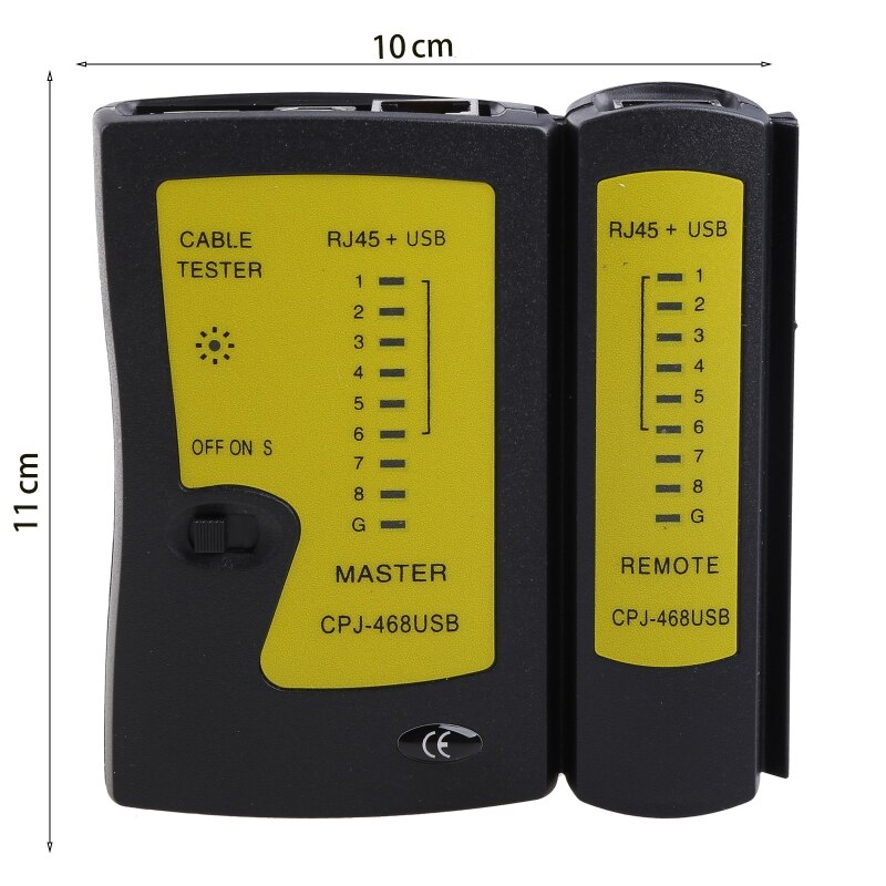 Tester cablu de retea RJ45 si USB, baterie 9V inclusa - eMAG.ro