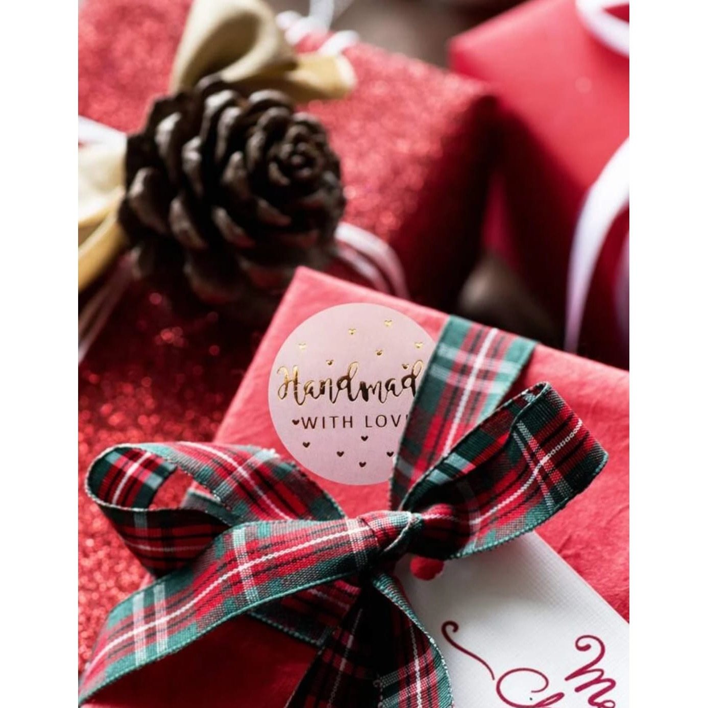 Rola cu 500 de etichete autocolante, Handmade with love, 2.5 cm ...