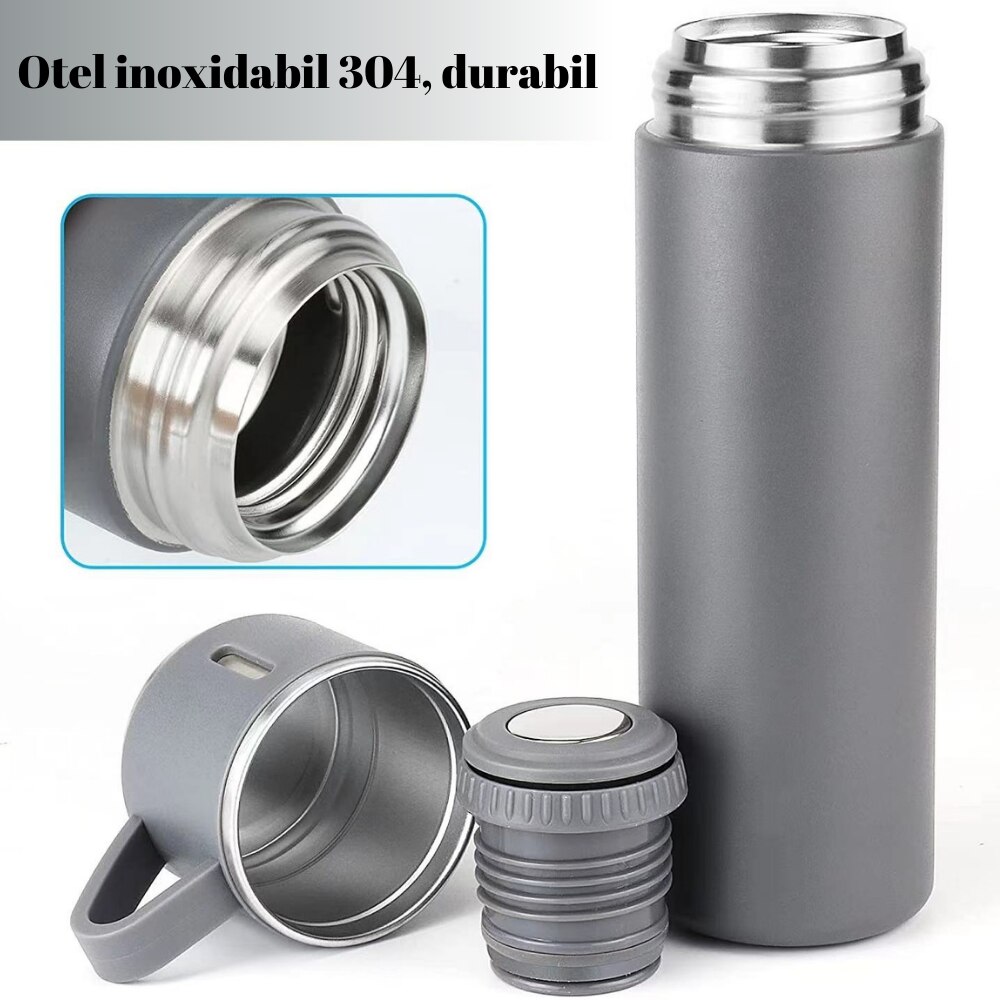 Termos, Inox, 3 cani, Gri, 500 ml - eMAG.ro