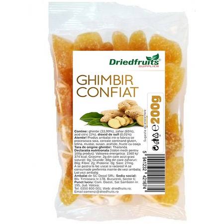Ghimbir confiat cuburi - 200 g - eMAG.ro